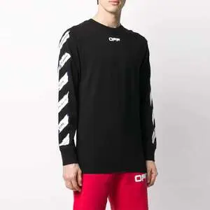 Off-White Airport Tape Printing Stripe Round Neck