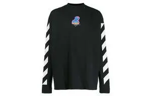 Off-White Diagonal Stripe Cotton Long Sleeve