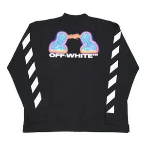 Off-White Diagonal Stripe Cotton Long Sleeve