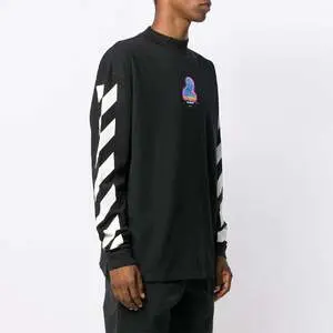 Off-White Diagonal Stripe Cotton Long Sleeve