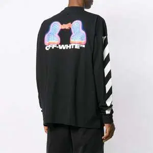 Off-White Diagonal Stripe Cotton Long Sleeve