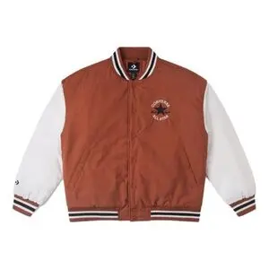 CONVERSE Padded Baseball Jacket - White/brown