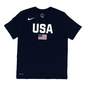 Nike Usa Basketball Quick Dry Short Sleeve T-shirt - Dark Blue