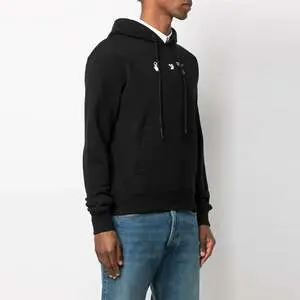 Off-White Long Sleeve Hoodie With Graphic Print