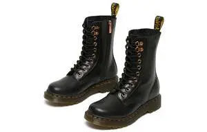 Dr. Martens 1490 Rose Gold Hardware High Boots - Black
