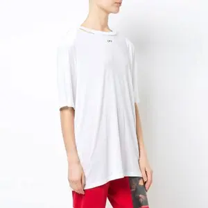 Off-White Oversized Slit Crewneck T-shirt With Back Print