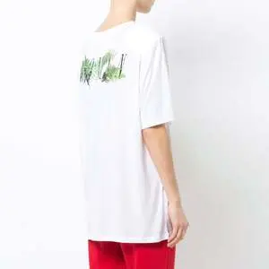 Off-White Oversized Slit Crewneck T-shirt With Back Print