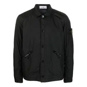 Stone Island Padded Crinkle Reps Nylon Shirt Jacket - Black