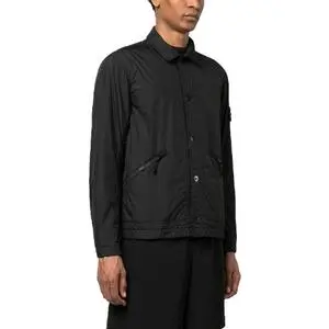 Stone Island Padded Crinkle Reps Nylon Shirt Jacket - Black