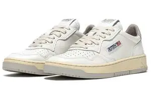 AUTRY Medalist Leather Low Top Sneakers - White/grey