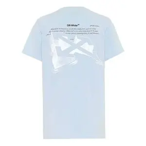 Off-White Arrows Sketch Printed Short Sleeve T-shirt - Light Blue