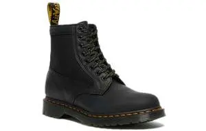 Dr. Martens 1460 Panel Leather Lace Up Boots - Black/yellow