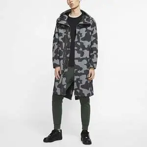 Nike Mid-length Camouflage Hooded Windproof Jacket