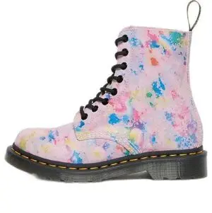 Dr. Martens 1460 Pascal Rainbow Suede Lace Up Boots - Pink
