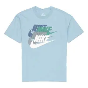 Nike Men's Nike Alphabet Large Logo Printing Sports Breathable Short Sleeve Blue T-shirt Multi-color