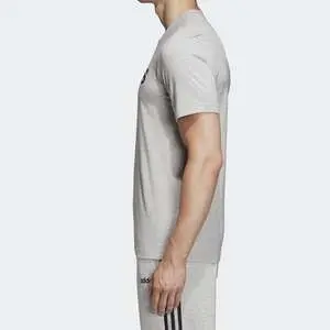Adidas Lin Tee Sports Stylish Alphabet Medium Hemp Grey T-shirt - Gray