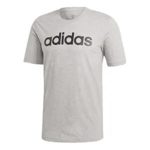 Adidas Lin Tee Sports Stylish Alphabet Medium Hemp Grey T-shirt - Gray