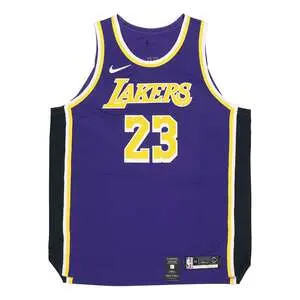 Nike Los Angeles Lakers Lebron James Authentic Player Edition Basketball Jersey - Purple
