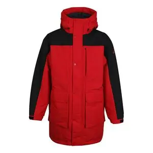 Adidas Mid Parka With Hood And Long Sleeves - Red