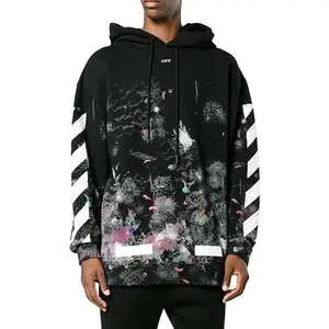 Off-White Diagonal Stripe Paint Splatter Hoodie