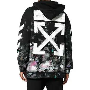 Off-White Diagonal Stripe Paint Splatter Hoodie