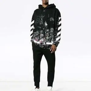 Off-White Diagonal Stripe Paint Splatter Hoodie