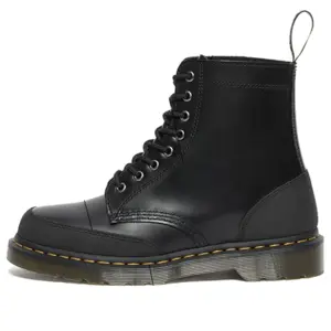 Dr. Martens 1460 Guard Panel Leather Lace Up Boots - Black
