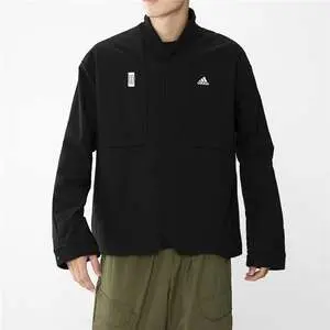 Adidas Splicing Solid Color Athleisure Casual Sports Jacket