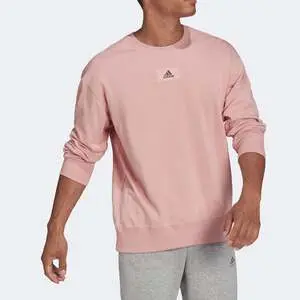 Adidas Loose Casual Printing Round Neck Pullover Couple Style Pink