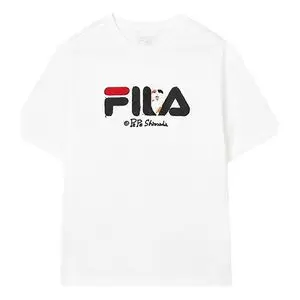 FILA X Pepe Shimada Crossover Casual Breathable Printing Sports Short Sleeve White T-shirt - Default Color