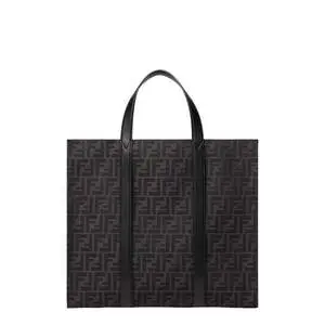 Fendi Ff Jacquard Shopper Bag - Black