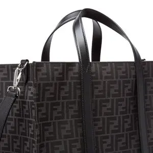 Fendi Ff Jacquard Shopper Bag - Black