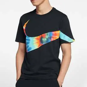 Nike Big Swoosh Tee Background Hook Short Sleeve Male - Black