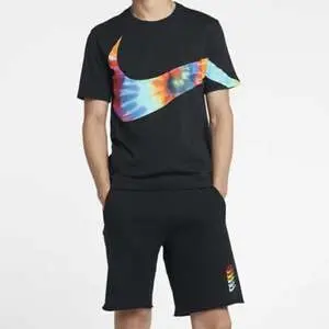 Nike Big Swoosh Tee Background Hook Short Sleeve Male - Black