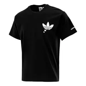 Adidas Originals Clouds Logo Printing Sports Round Neck Short Sleeve Black - Default Color