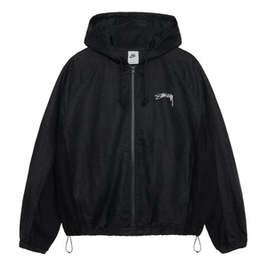 Nike X Stussy Linen Hooded Jacket - Black/white