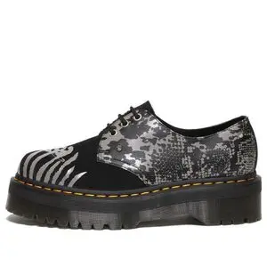 Dr. Martens 1461 Animal Clash Leather & Suede Platform Shoes - Blackgray