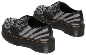 Dr. Martens 1461 Animal Clash Leather & Suede Platform Shoes - Blackgray