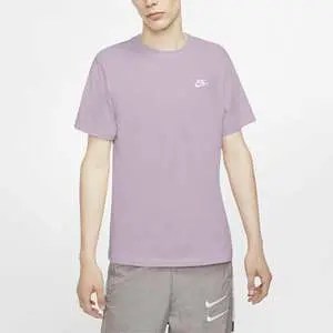 Nike Club Embroidered Small Round Neck Short Sleeve Purple - Lavender
