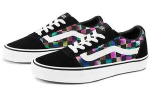 VANS Ward Sneakers With Checked Detail - Black/multi-color