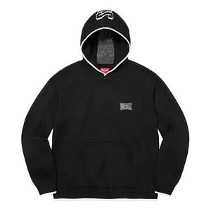 Supreme 2-tone Hooded Sweater - Black/white