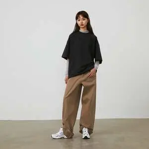 NEW BALANCE Linear Heritage Brushed Back Jersey Oversized T-shirt - Black