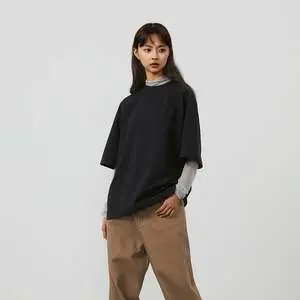 NEW BALANCE Linear Heritage Brushed Back Jersey Oversized T-shirt - Black