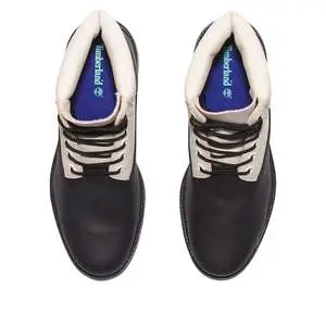 Timberland 6 Inch Premium Waterproof Leather Boots - Black/white