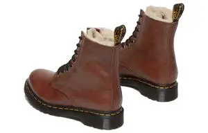 Dr. Martens 1460 Serena Faux Fur Lined Leather Lace Up Boots - Tan