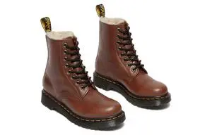 Dr. Martens 1460 Serena Faux Fur Lined Leather Lace Up Boots - Tan