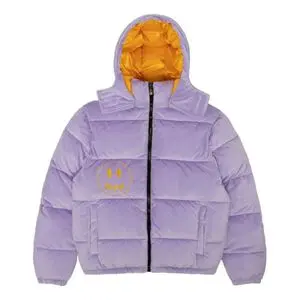 Drew House Plush Hooded Puffer Jacket - Lavender