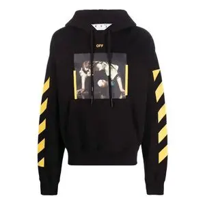 Off-White Caravaggio Print Hoodie - Black/yellow