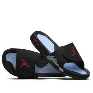 JORDAN Air Hydro Slides Metallic Accents - Black/fire Red/metallic Silver