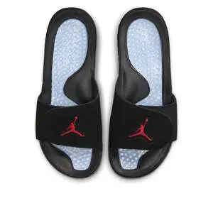 JORDAN Air Hydro Slides Metallic Accents - Black/fire Red/metallic Silver